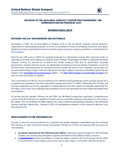Reporting Your Progress - The CoP | Global Compact Network USA
