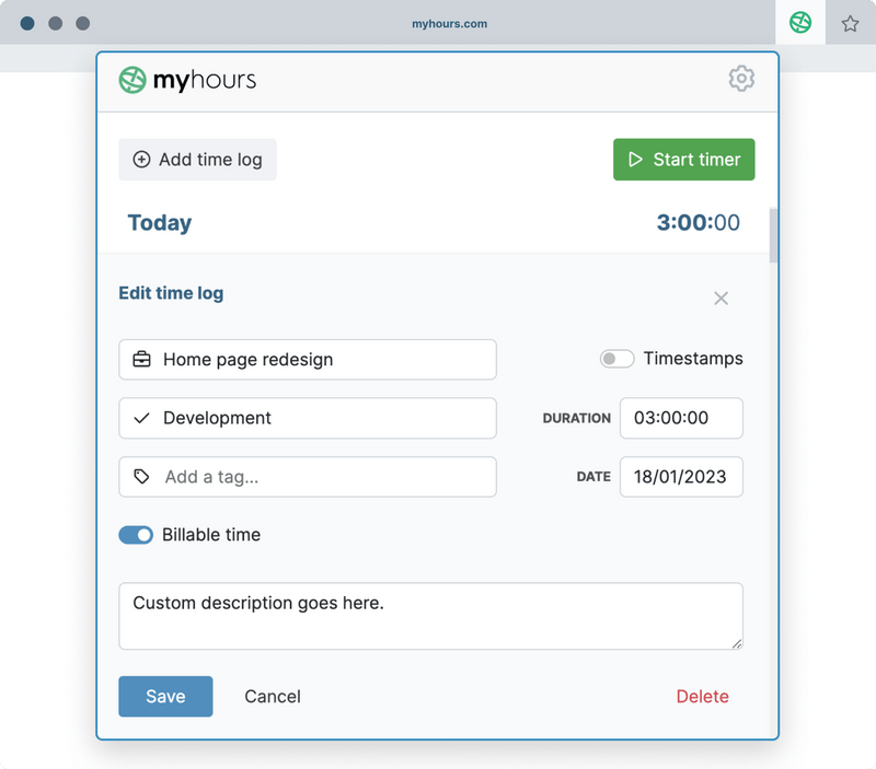 FREE Chrome Time Tracking Extension | My Hours