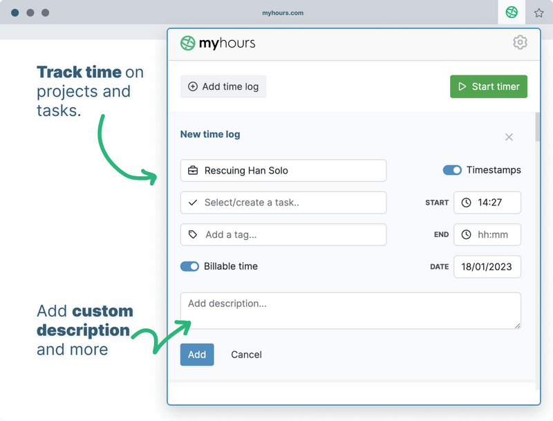 FREE Chrome Time Tracking Extension | My Hours