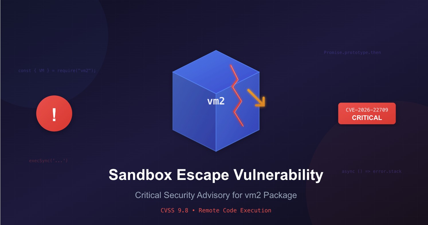CVE-2026-22709: Critical Sandbox Escape Vulnerability in vm2 - StepSecurity