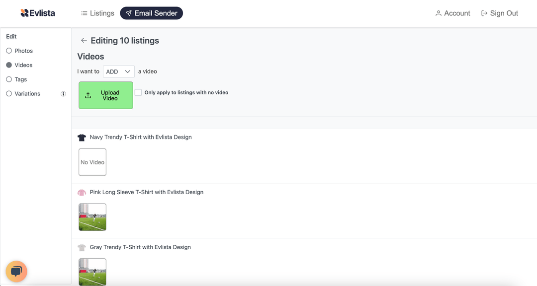 Evlista Features - Etsy Bulk Editor