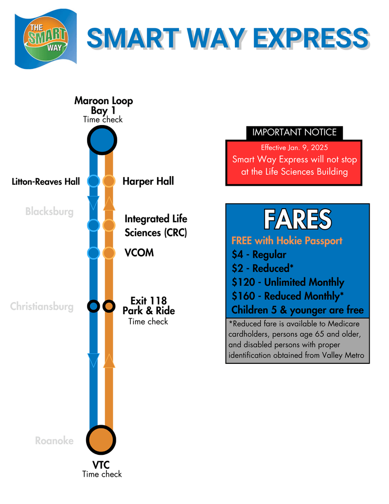 Smart Way Bus | Roanoke to Blacksburg Transit