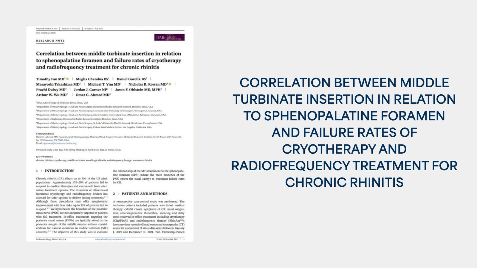 Correlation Between Middle Turbinate Insertion in Relation to ...