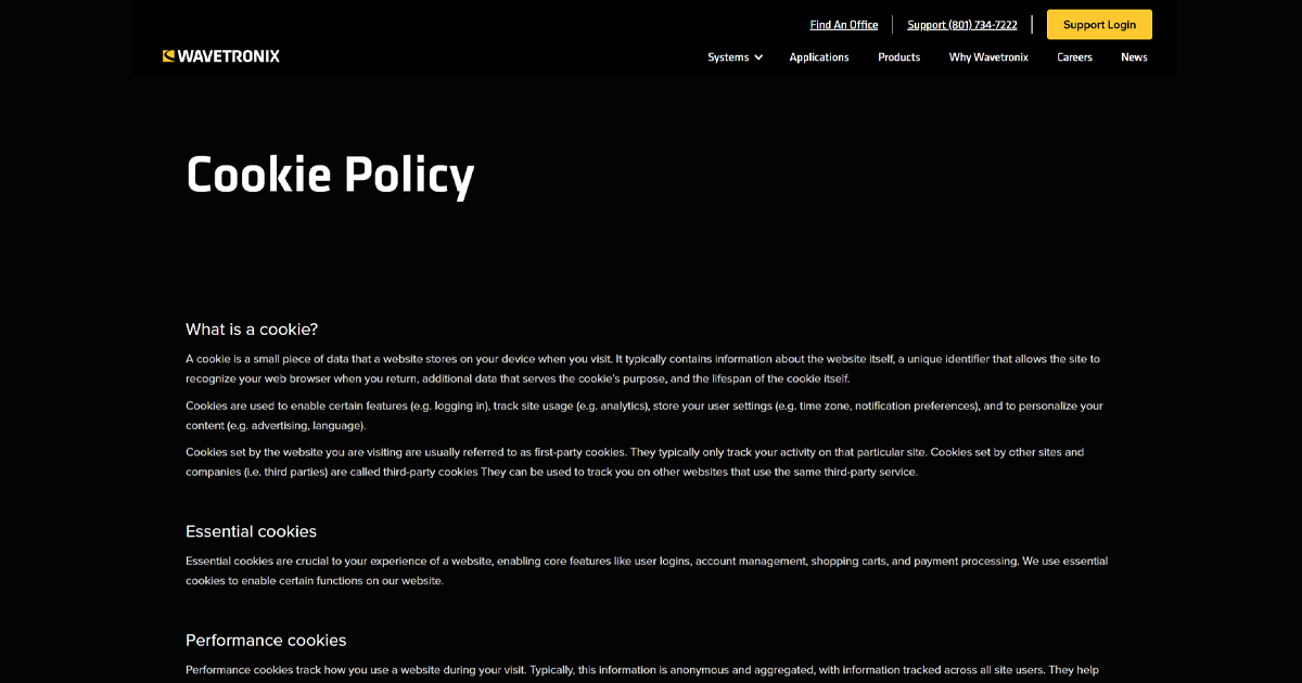 Wavetronix Cookie Policy