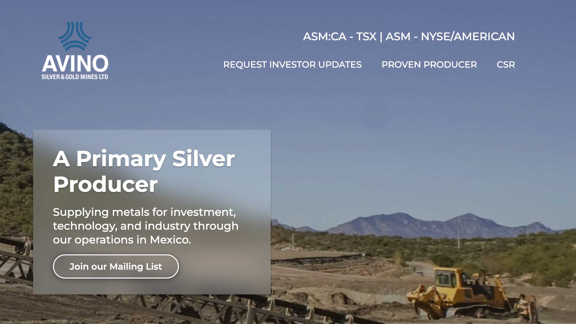 Avino Silver & Gold Mines LTD | Investor Information