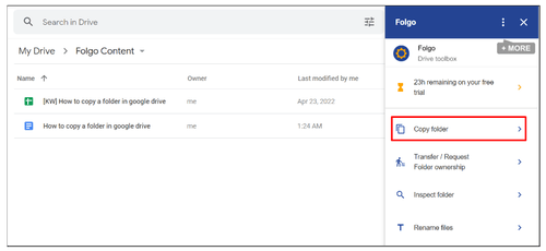 How to copy a folder in Google Drive™?