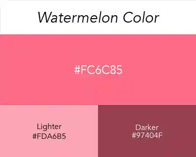 Watermelon Color (#fc6c85): Color Codes & Palettes