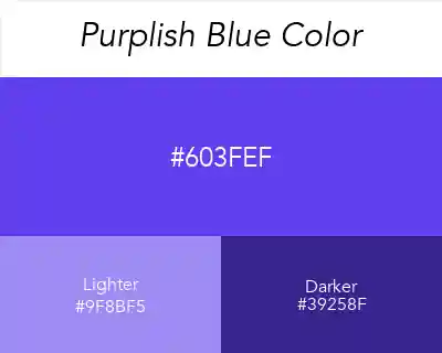 Purplish Blue (#603fef) : Color Codes & Palettes