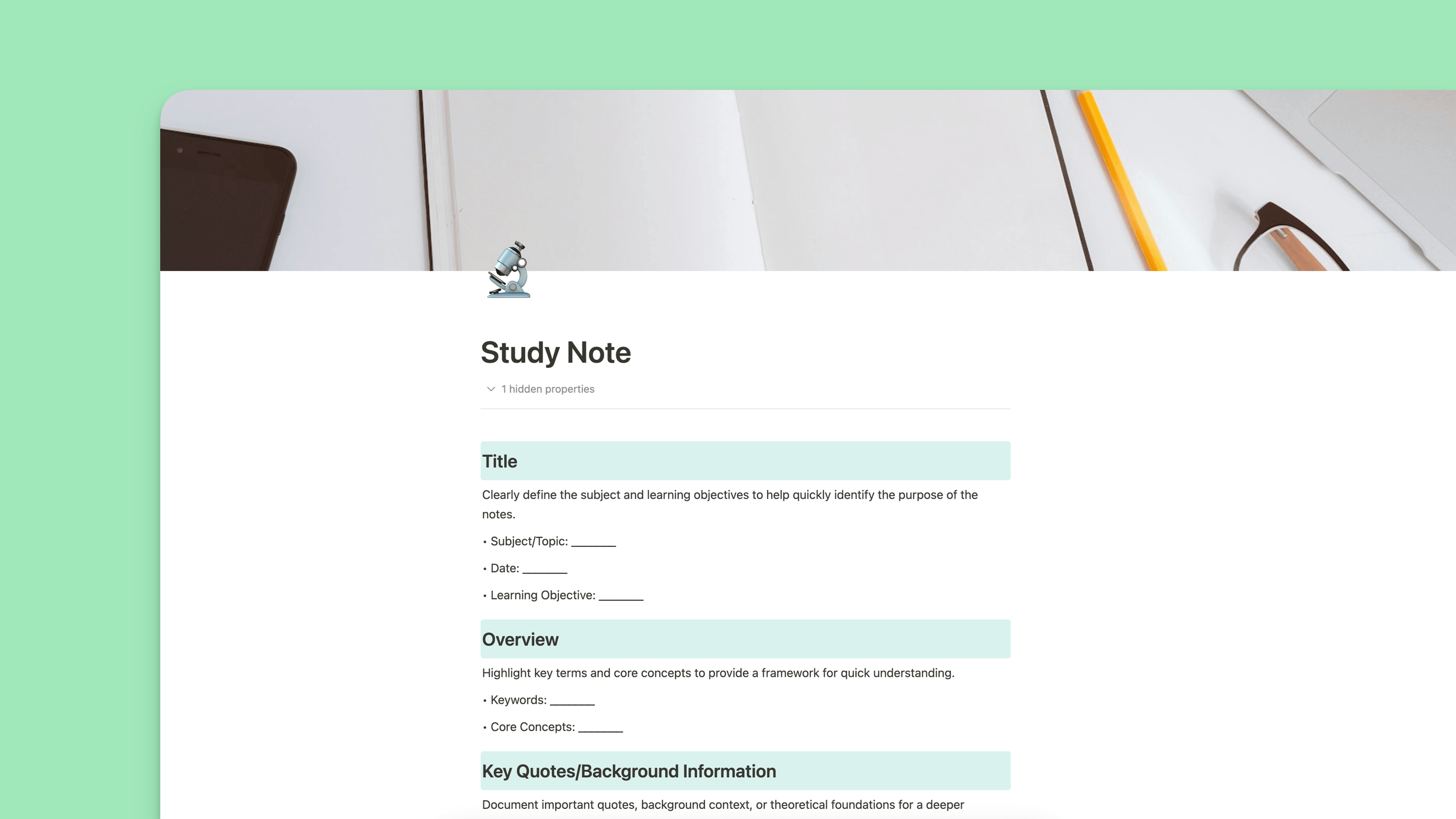 Study Note Template