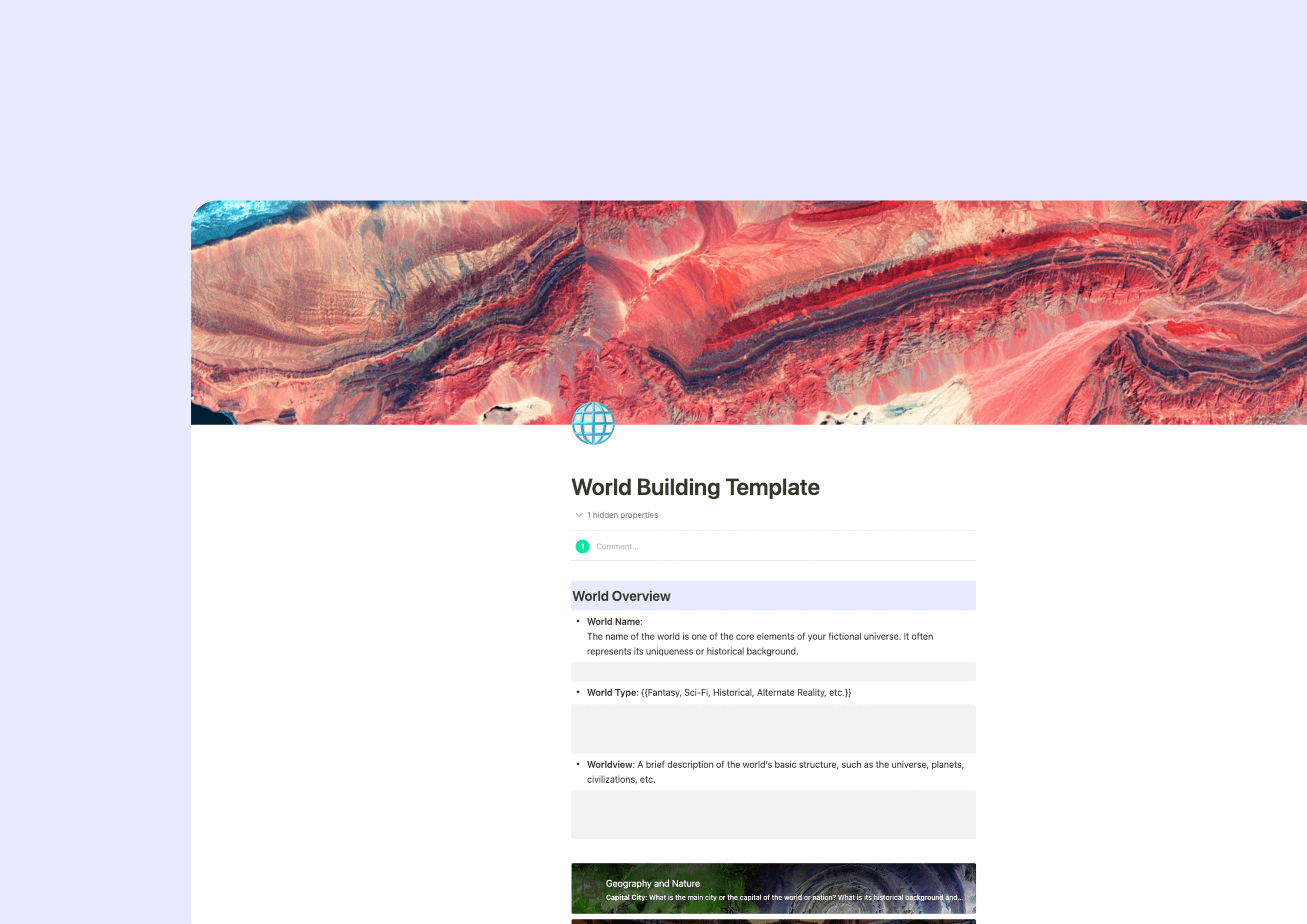 World Building Template