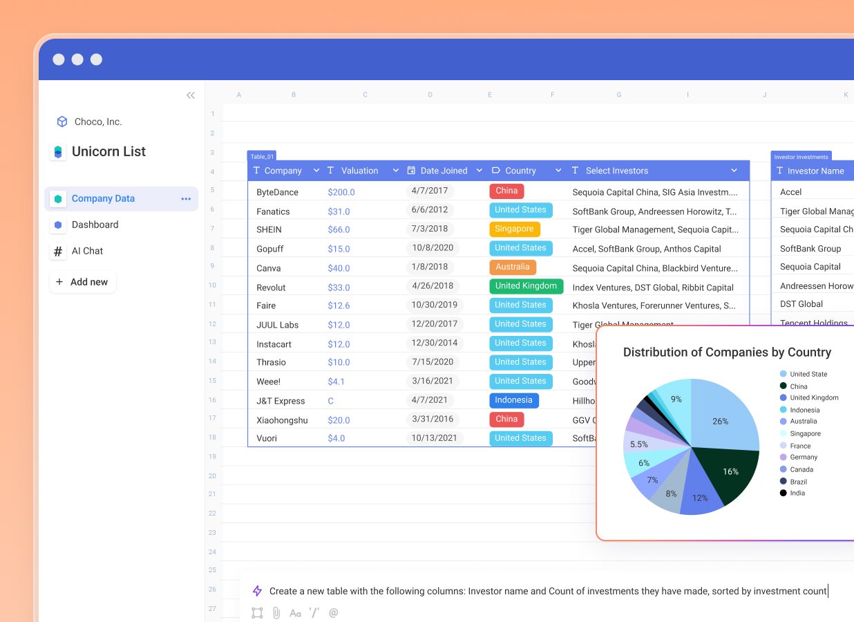 Build Dashboards & Reports with an AI Spreadsheet | Bricks