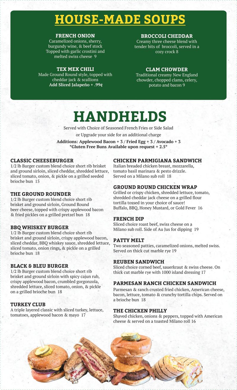 Menu | The Ground Round