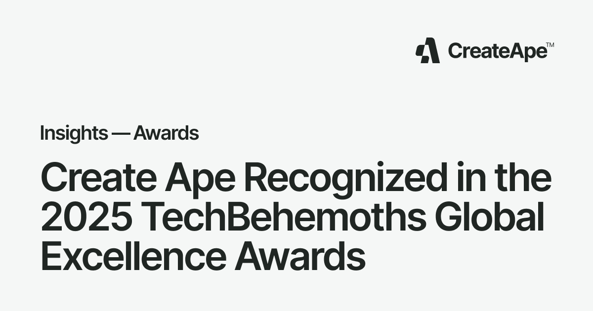 Create Ape Recognized by TechBehemoths in 2025 | Insights