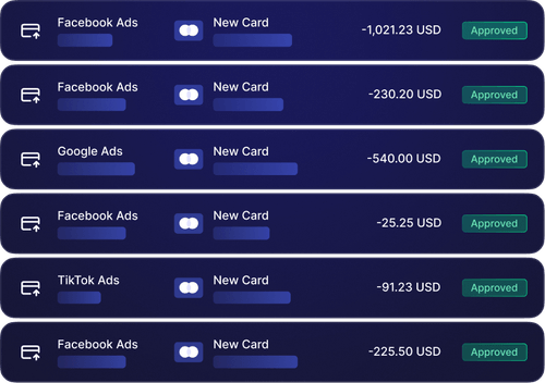 Create unlimited virtual cards online with Finup