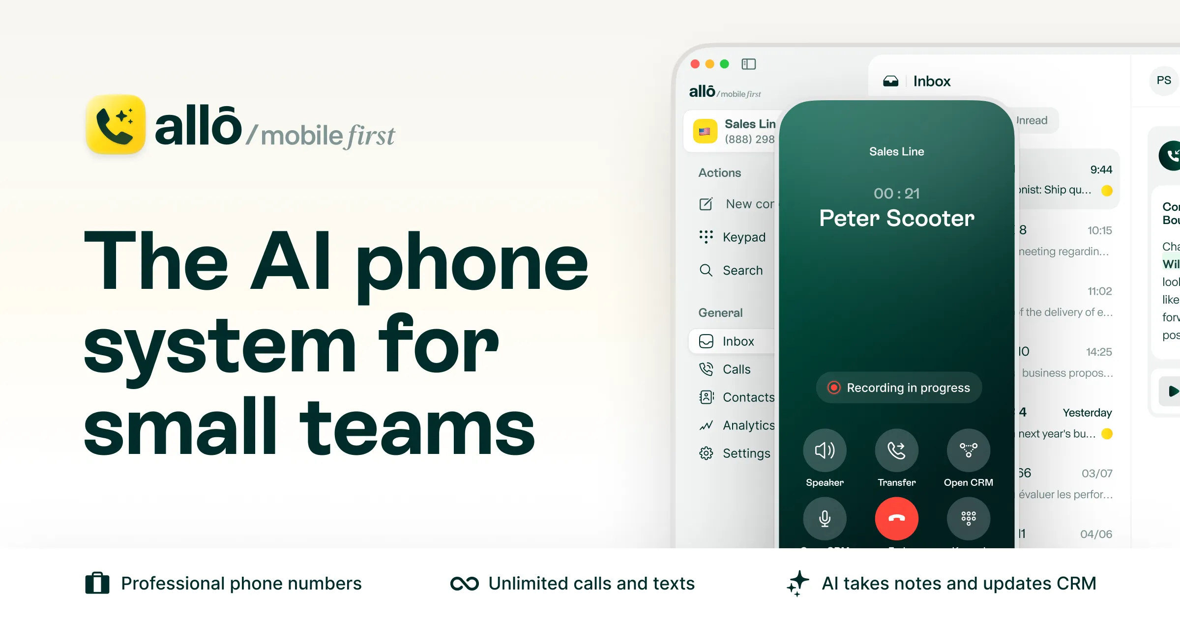 Allô Features – AI-Powered Business Phone System
