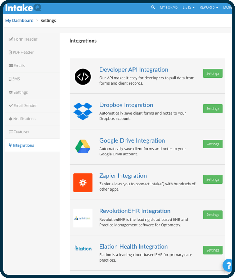 Practice Management Integrations | Export Files