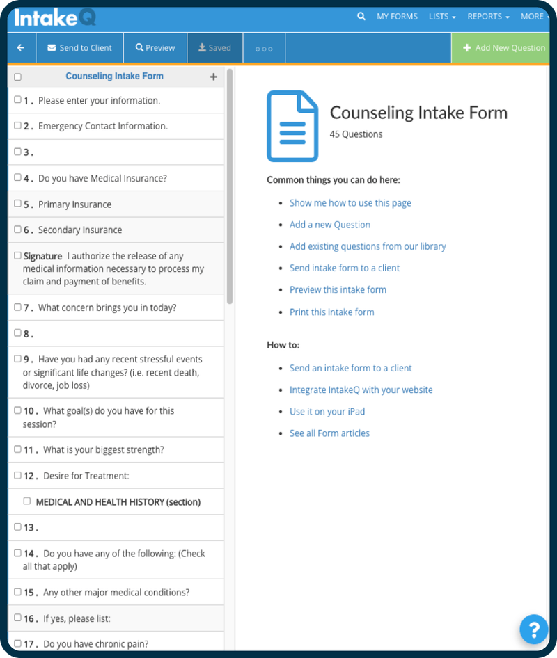 HIPAA Compliant Online Forms | Secure Client Intake
