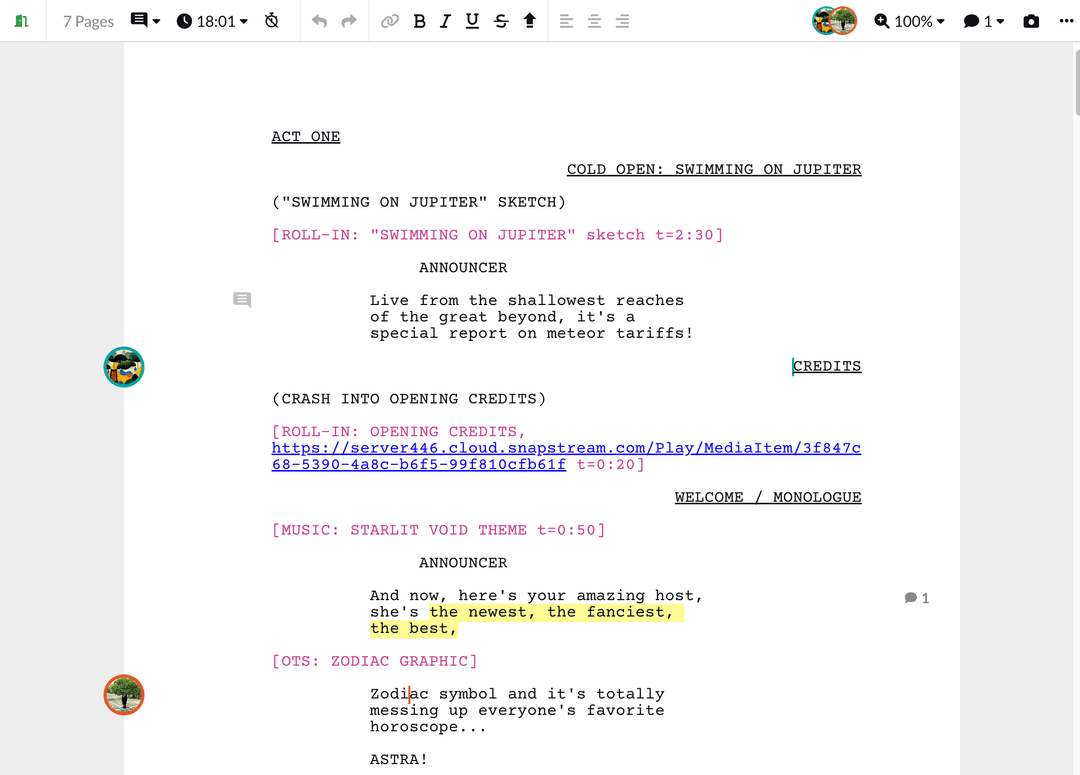 Scripto | Collaborative Scriptwriting Software