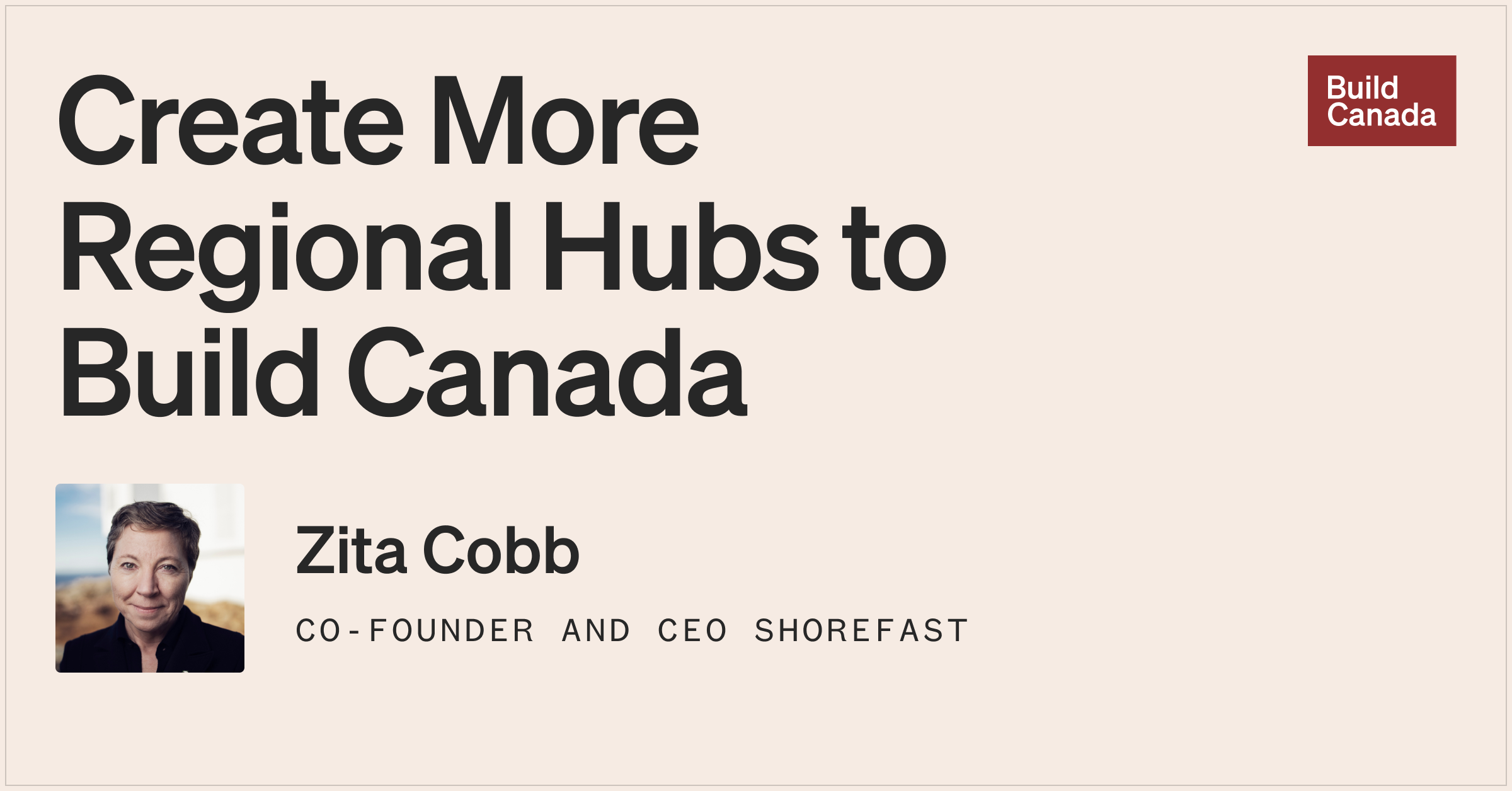 Create More Regional Hubs to Build Canada