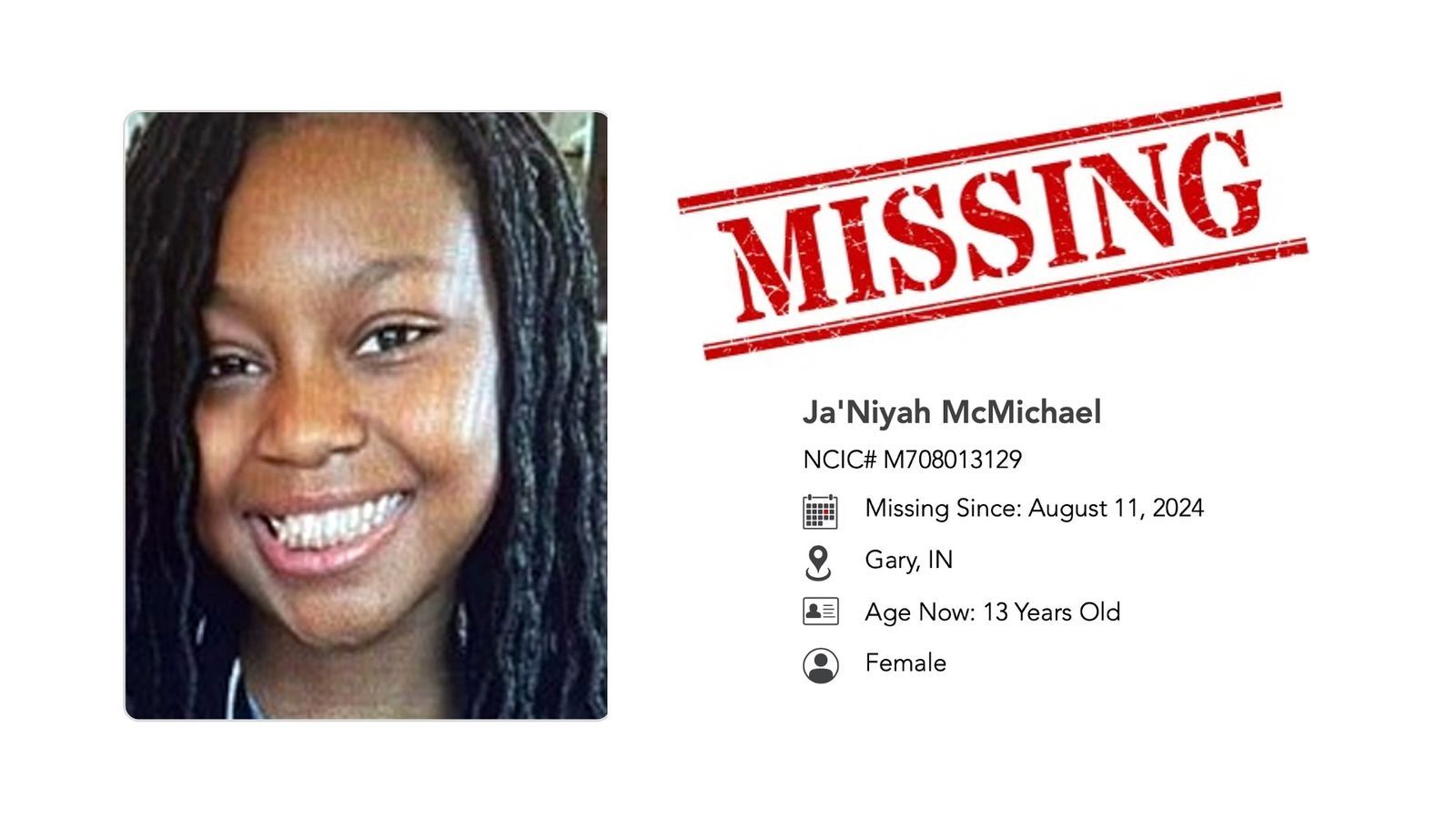 Update on the Case of Missing Child Ja’Niyah McMichael