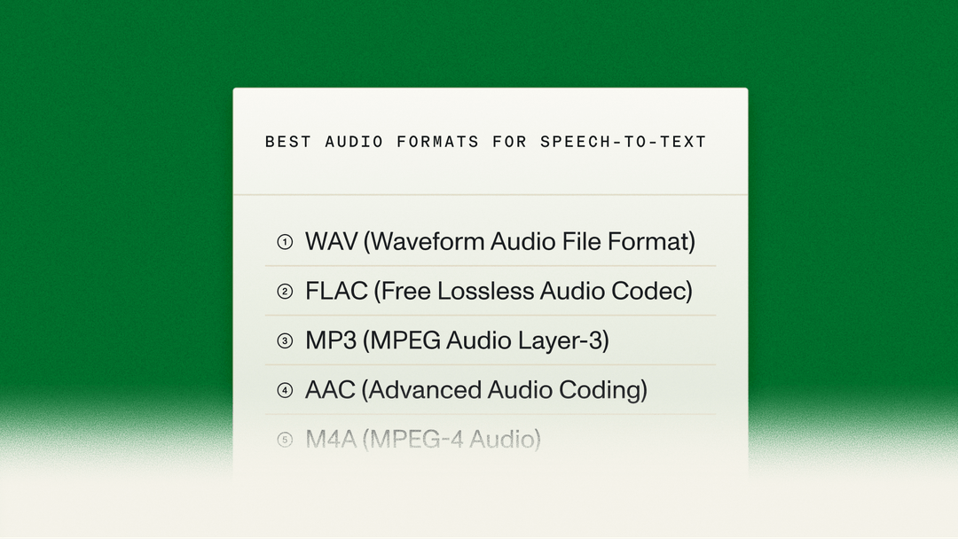 The best audio file formats for speech-to-text: A guide