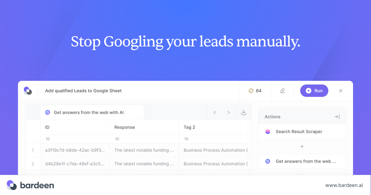 Web Search: Stop Googling your leads manually | Bardeen AI