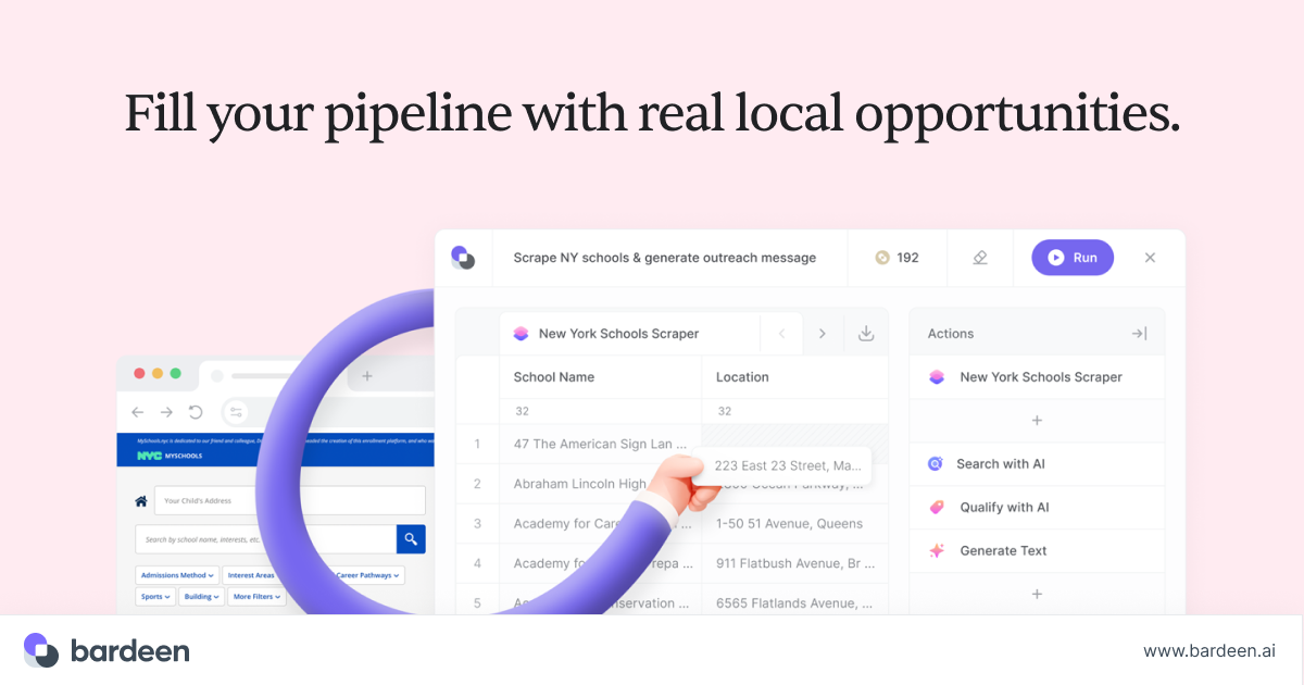 Fill your pipeline with real local opportunities | Bardeen AI