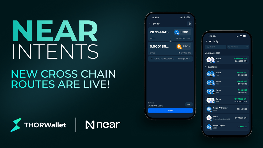 THORWallet Adds TRON Cross-Chain Swaps Powered by THORChain and Near Intents