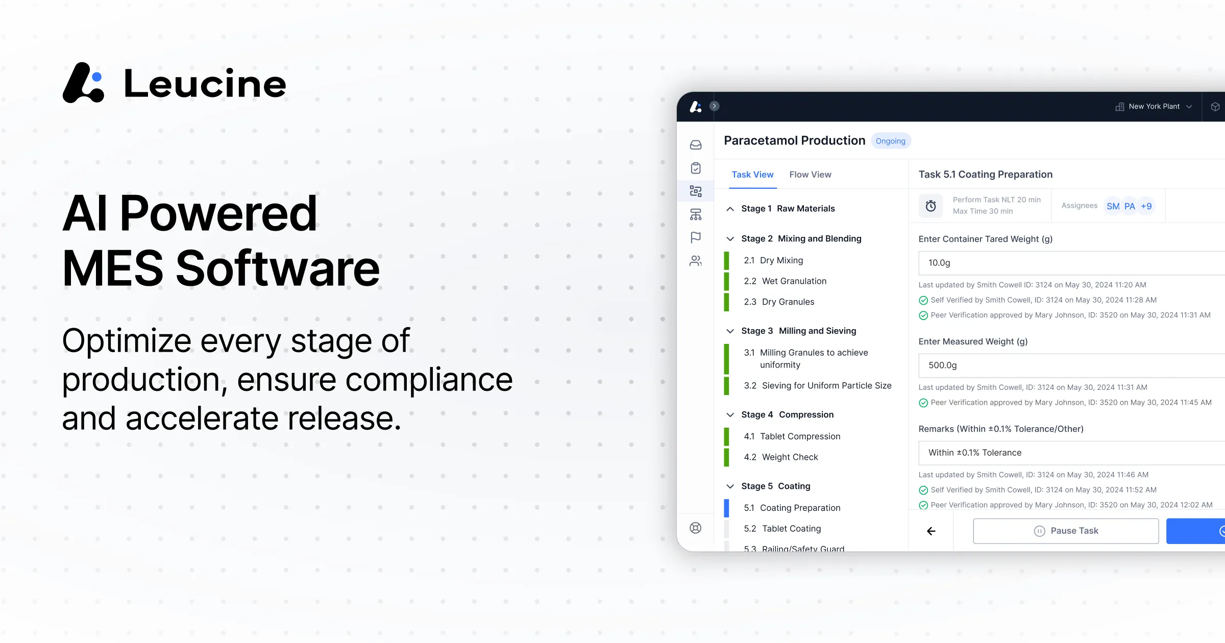 FDA Compliant MES Software for Pharma | Leucine