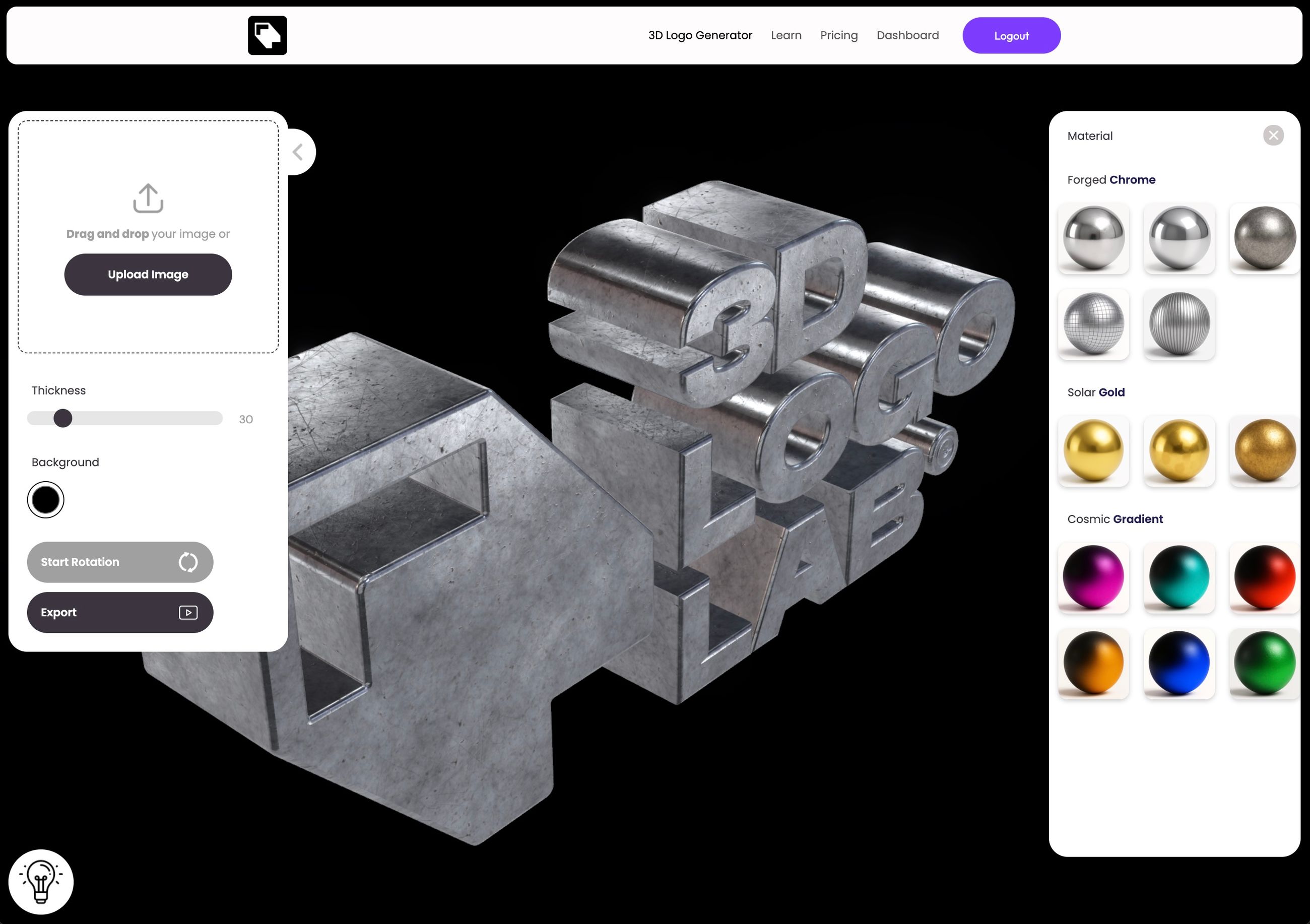 3DLogoLab: 2D Logo to 3D Rotating Animation in Seconds