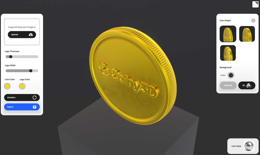 Free 3D Spinning Coin Generator