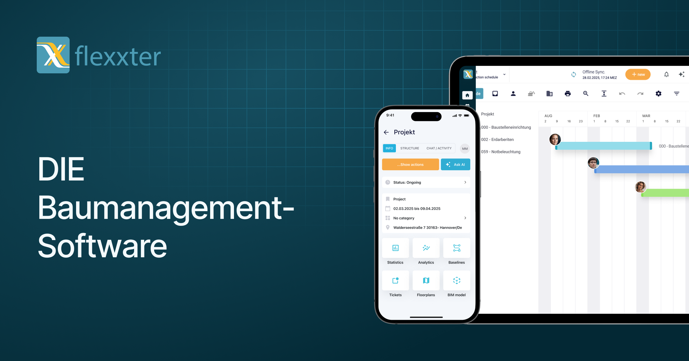 Flexxter – KI-Baumanagement Software für Bauprojekte