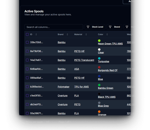 Filametrics - Smart 3D Printer Filament Management & Automation Platform