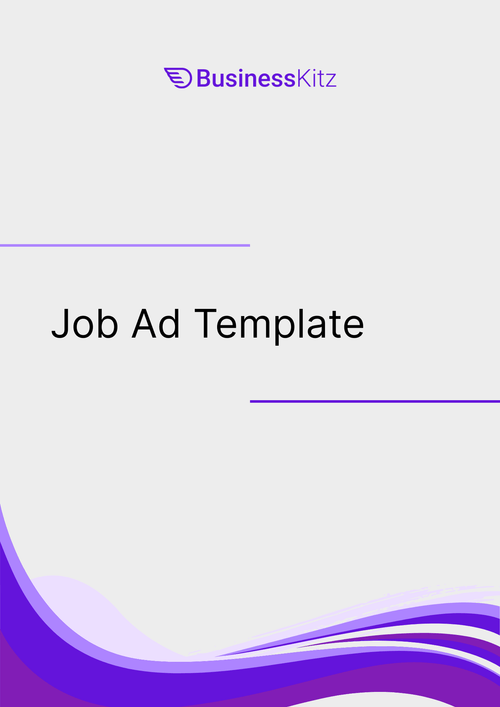 Job Ad Template | Professional Recruitment Template | Business Kitz
