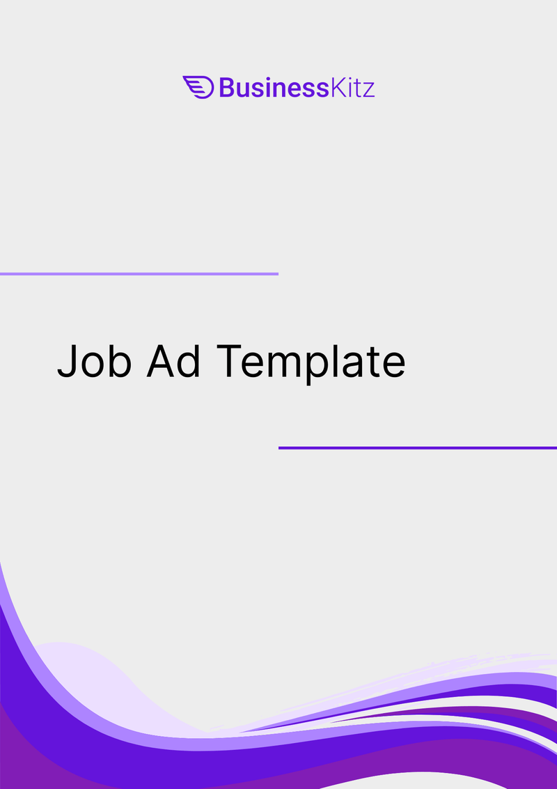 Job Ad Template | Professional Recruitment Template | Business Kitz