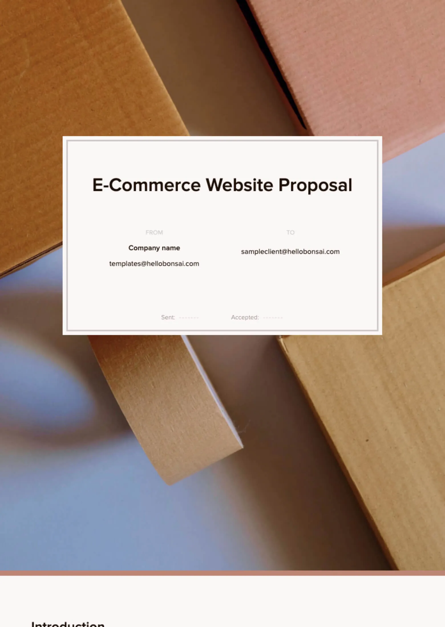 Ecommerce Website Proposal Template - Bonsai