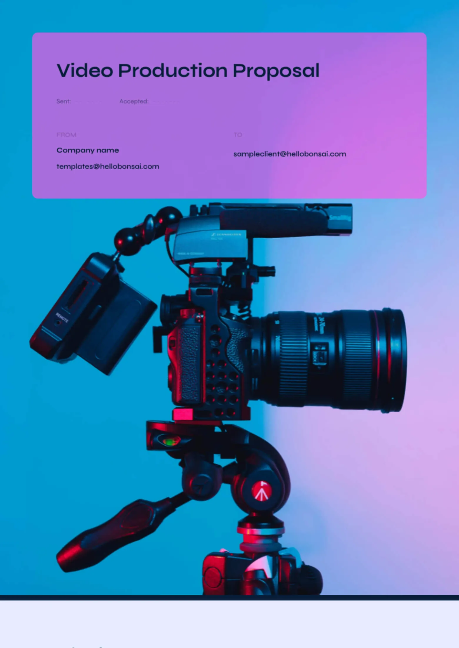 Video Production Proposal Template - Bonsai