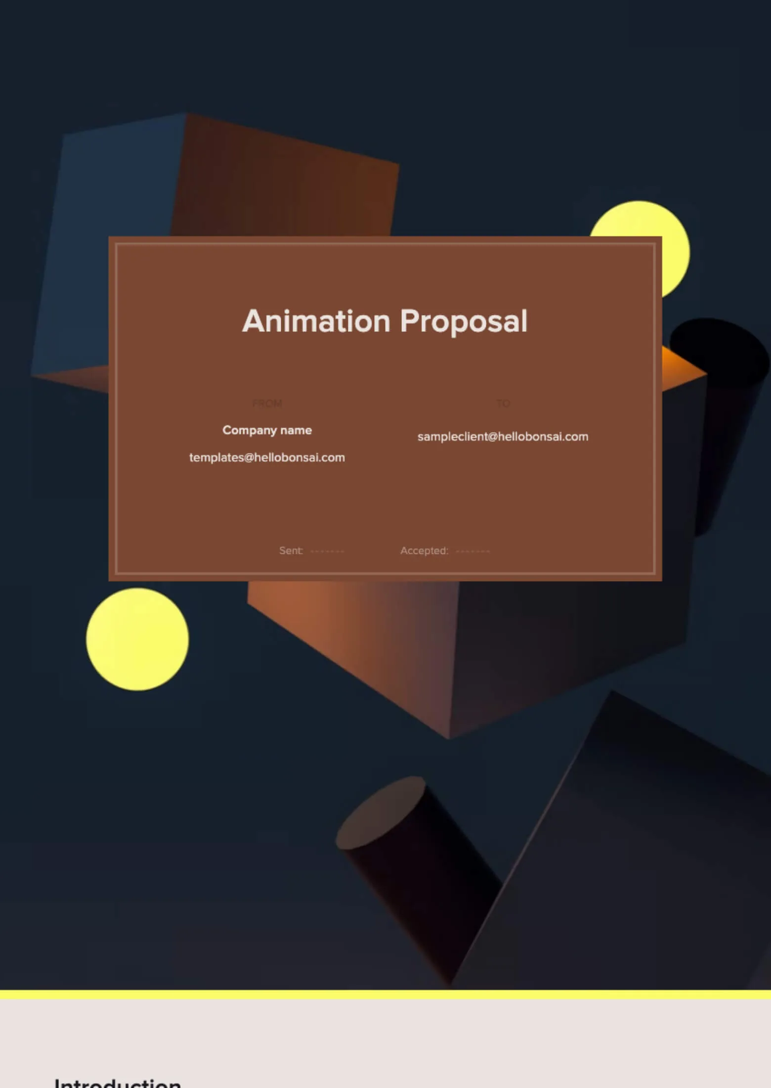 Animation Proposal Template - Bonsai