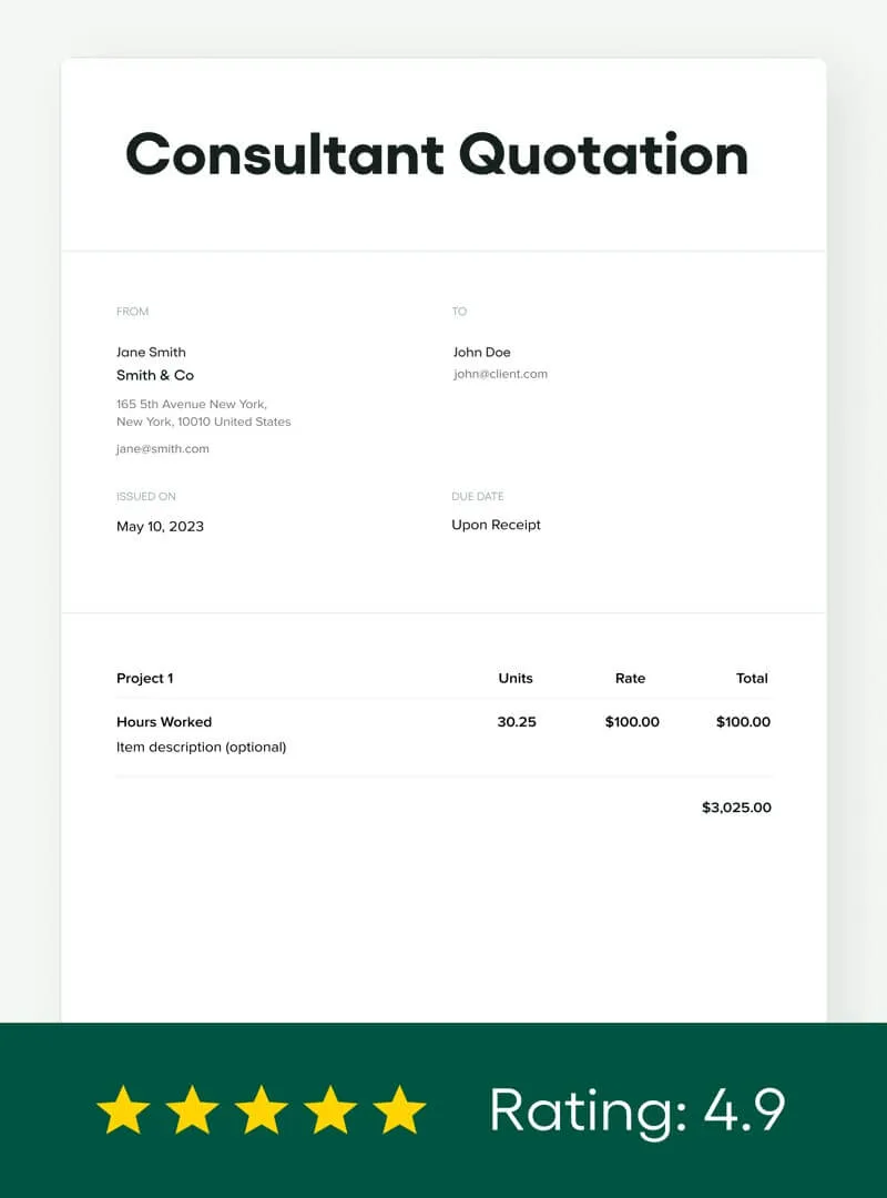 Consulting Services Quote Template - Bonsai