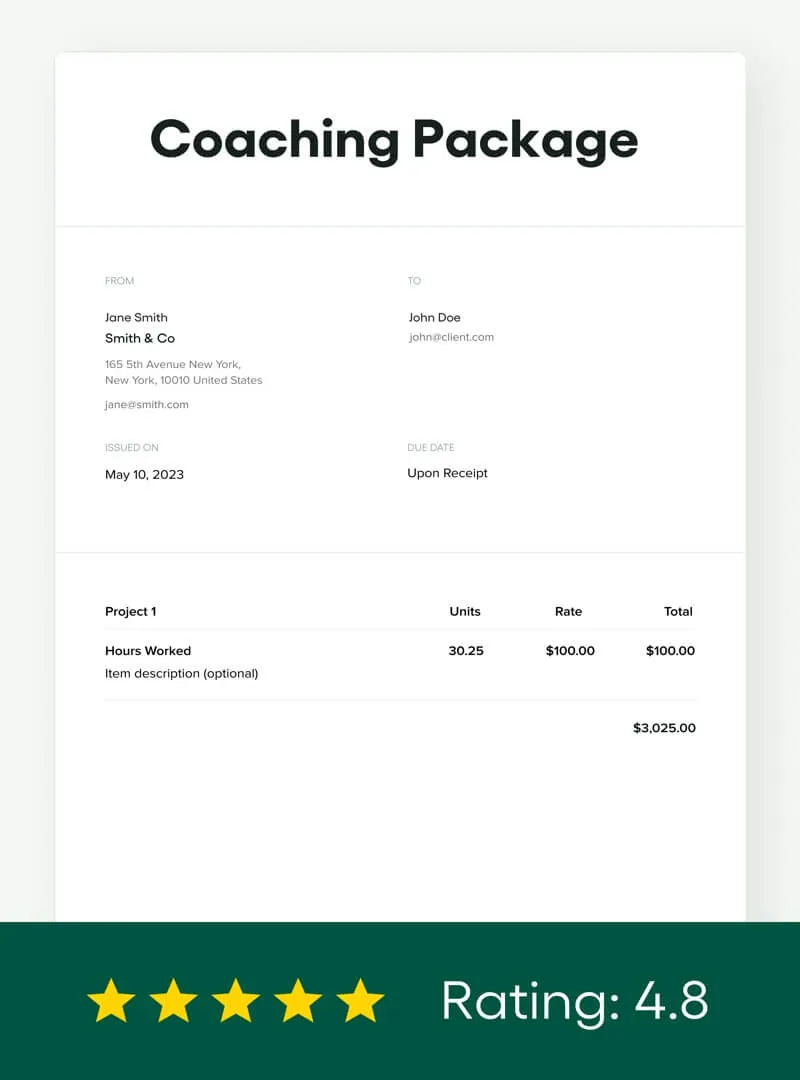 Coaching Package Quote Template - Bonsai