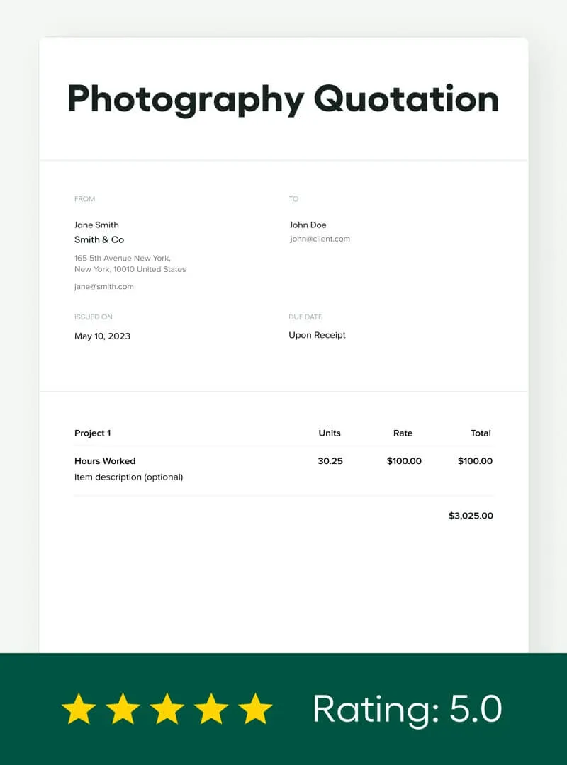 Photography Quotation Template - Bonsai