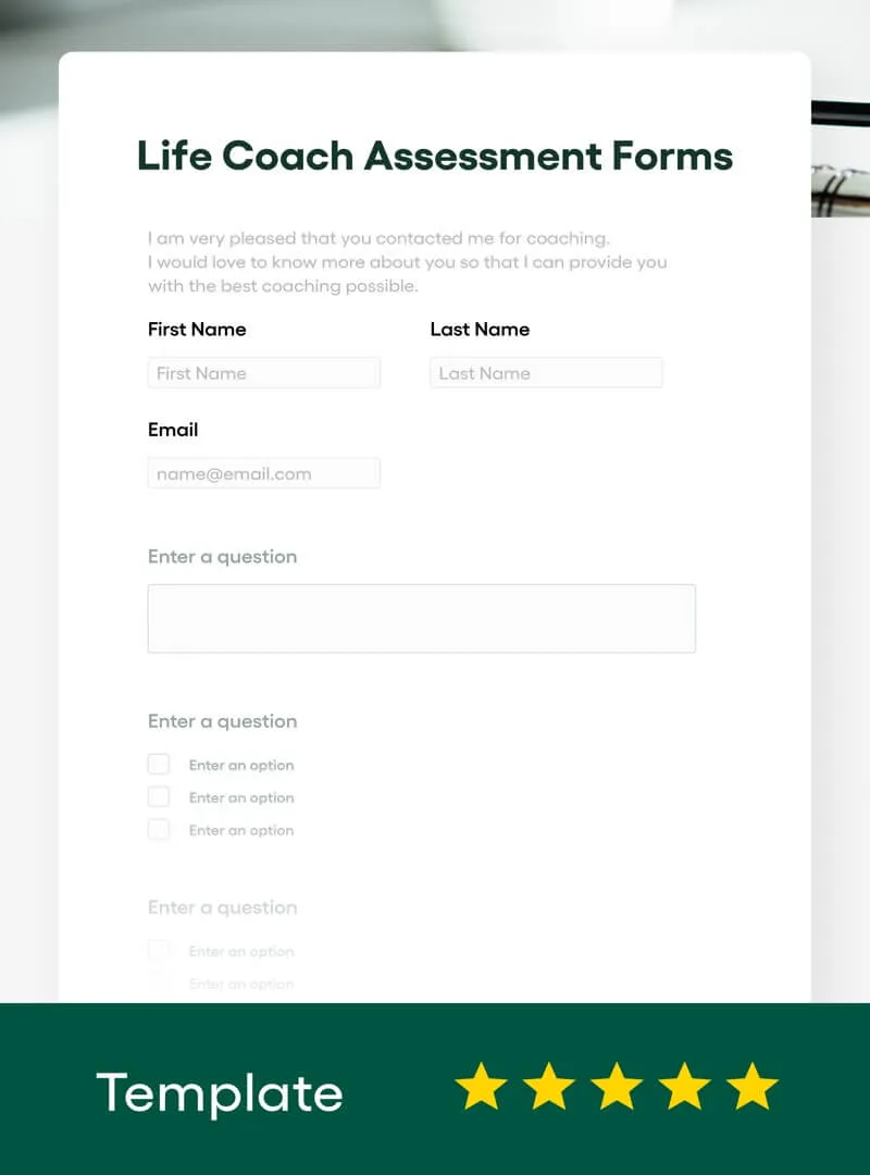 Life Coach Assessment Form Template - Bonsai