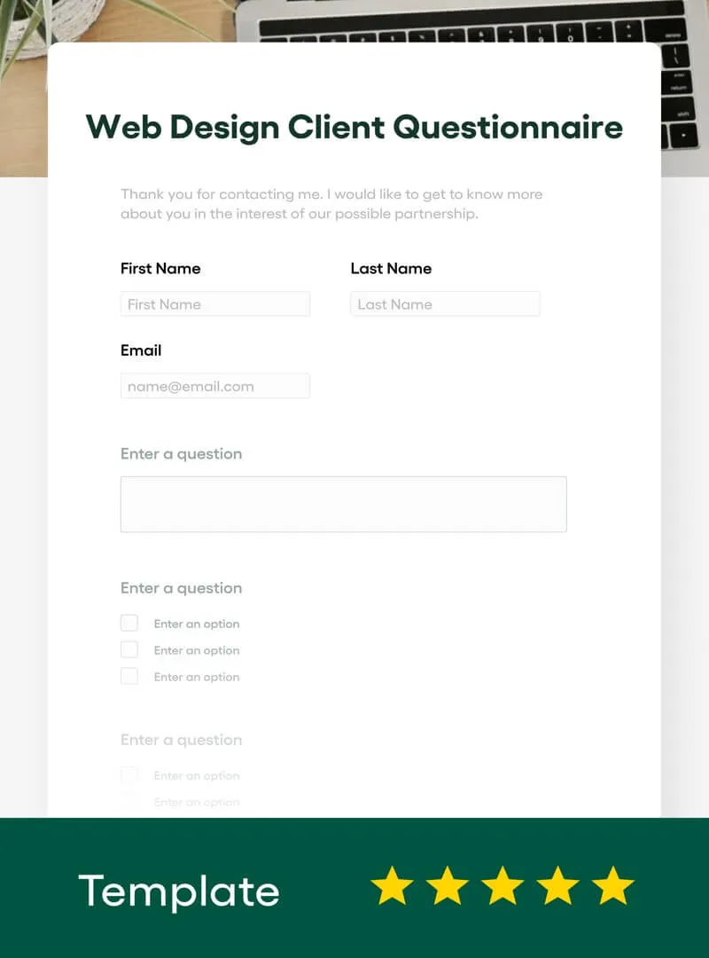 Web Design Client Questionnaire Template - Bonsai