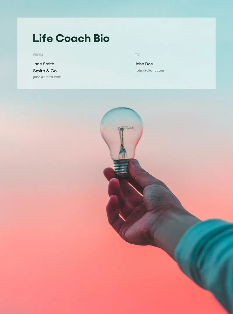 Coach Bio Template Examples - Bonsai