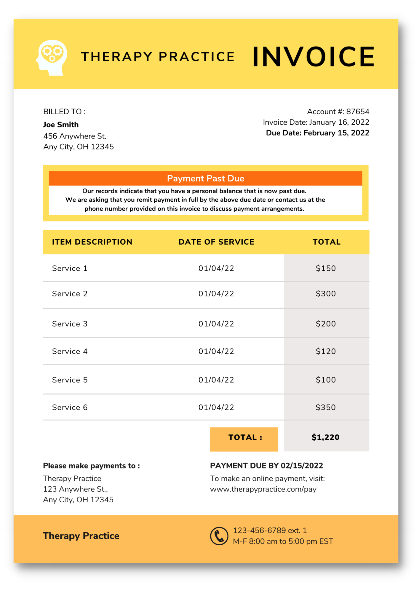 6 BEST Therapist Invoice Templates to Ease Your Workload - Saasfy X ...