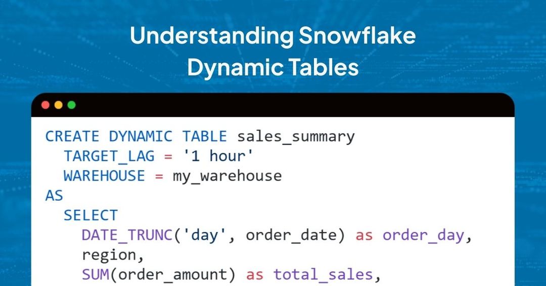 Understanding Snowflake Dynamic Tables: What They Are and When to Use ...