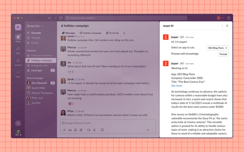 Integrate AI directly into your workflow | Jasper