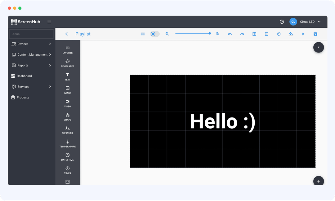 ScreenHub Sign Management Software | Cirrus LED