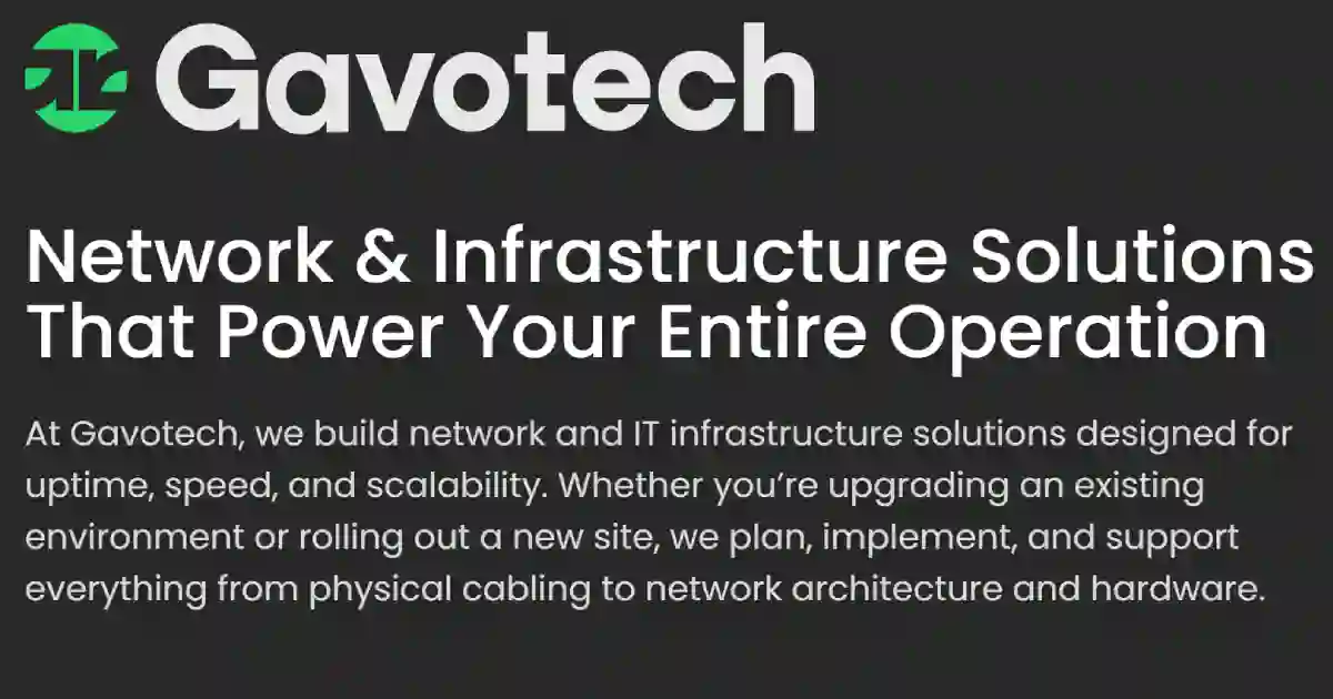 Network & Infrastructure Solutions | Gavotech IT