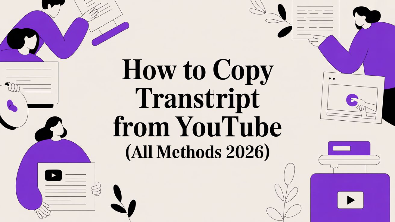 How to Copy Transcript from YouTube (All Methods 2026) - Taja.AI